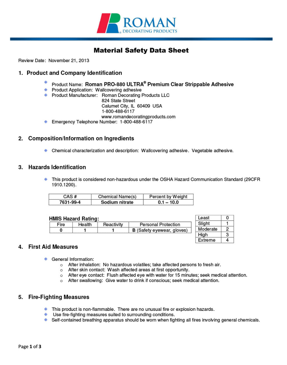 Roman Pro-880 Ultra Clear Strippable Wallpaper Adhesive Glue ...